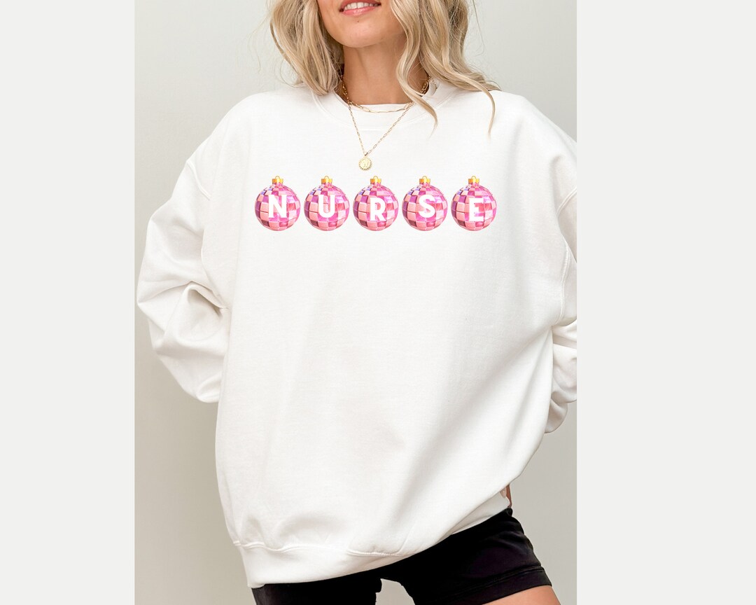 Seasonal Nurse Disco Ball Ornament Comfort Colors Crewneck Sweatshirt ...
