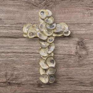 Handcrafted Oyster Shell Cross: Coastal Christian Home Decor - Etsy