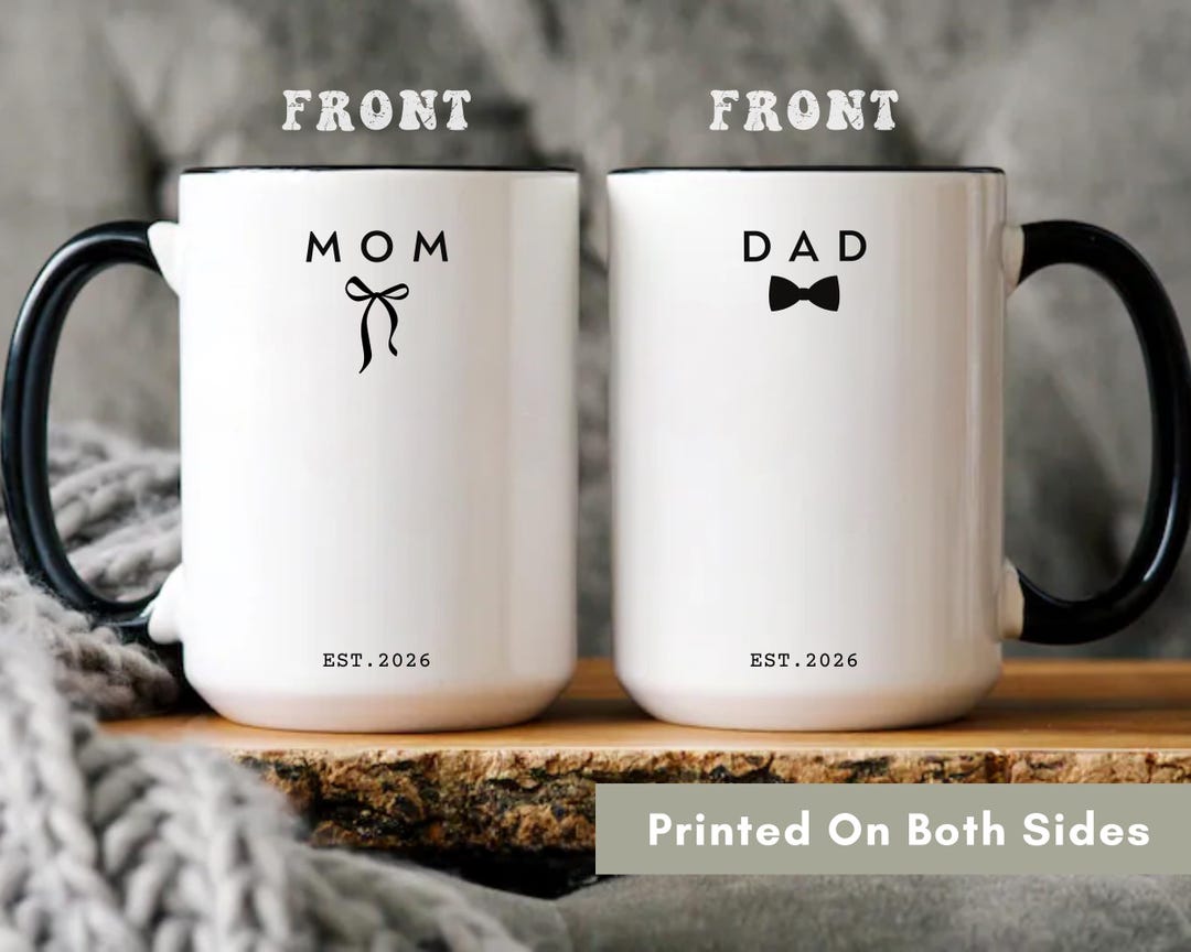 Personalized Mom and Dad Mug, Matching Coffee Mugs for New Parents ...