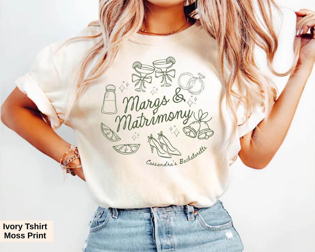 Custom Margs and Matrimony Bachelorette Party Shirts, Personalized ...