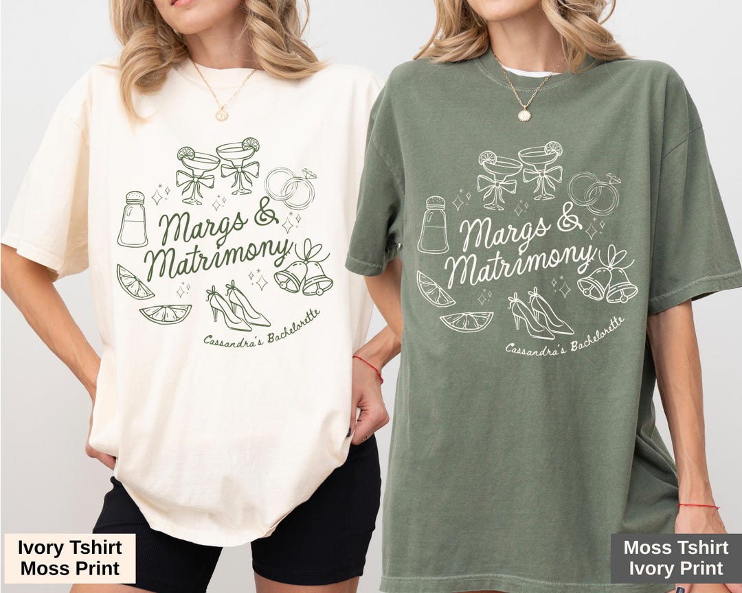 Custom Margs and Matrimony Bachelorette Party Shirts, Personalized ...
