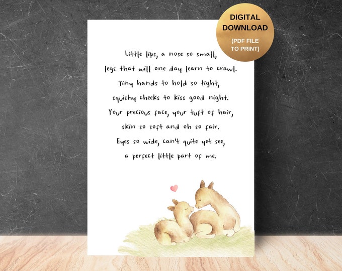 Vintage Lullaby Poem Card/wall Art Print Digital Download Image ...