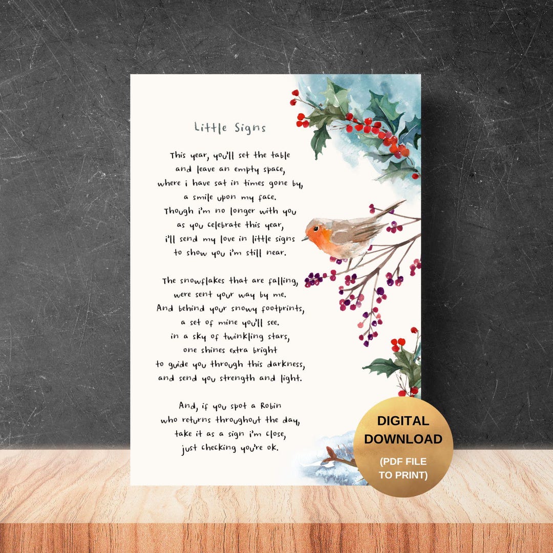 Little Signs – DIGITAL DOWNLOAD - First Christmas Without a Loved One ...