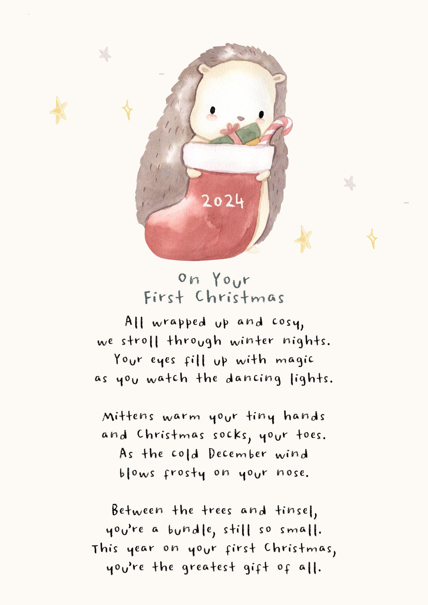 Baby's First Christmas Poem - DIGITAL DOWNLOAD - Christmas Gift, New ...