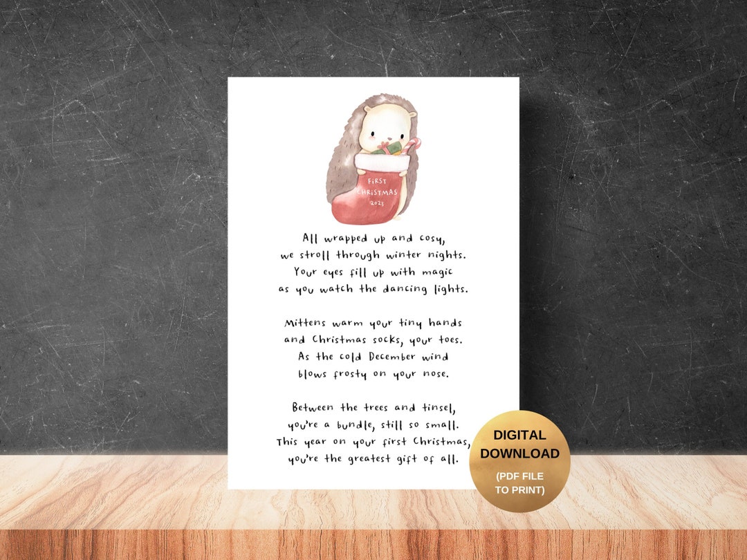 Baby's First Christmas Poem DIGITAL DOWNLOAD Printable Poem, Christmas ...