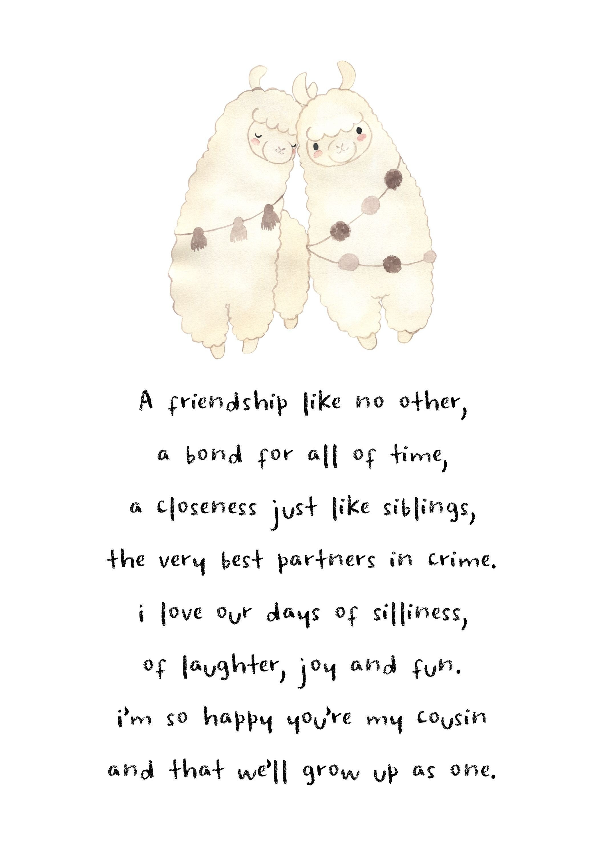 For a Special Cousin - DIGITAL DOWNLOAD - Printable Poem, Poem for ...