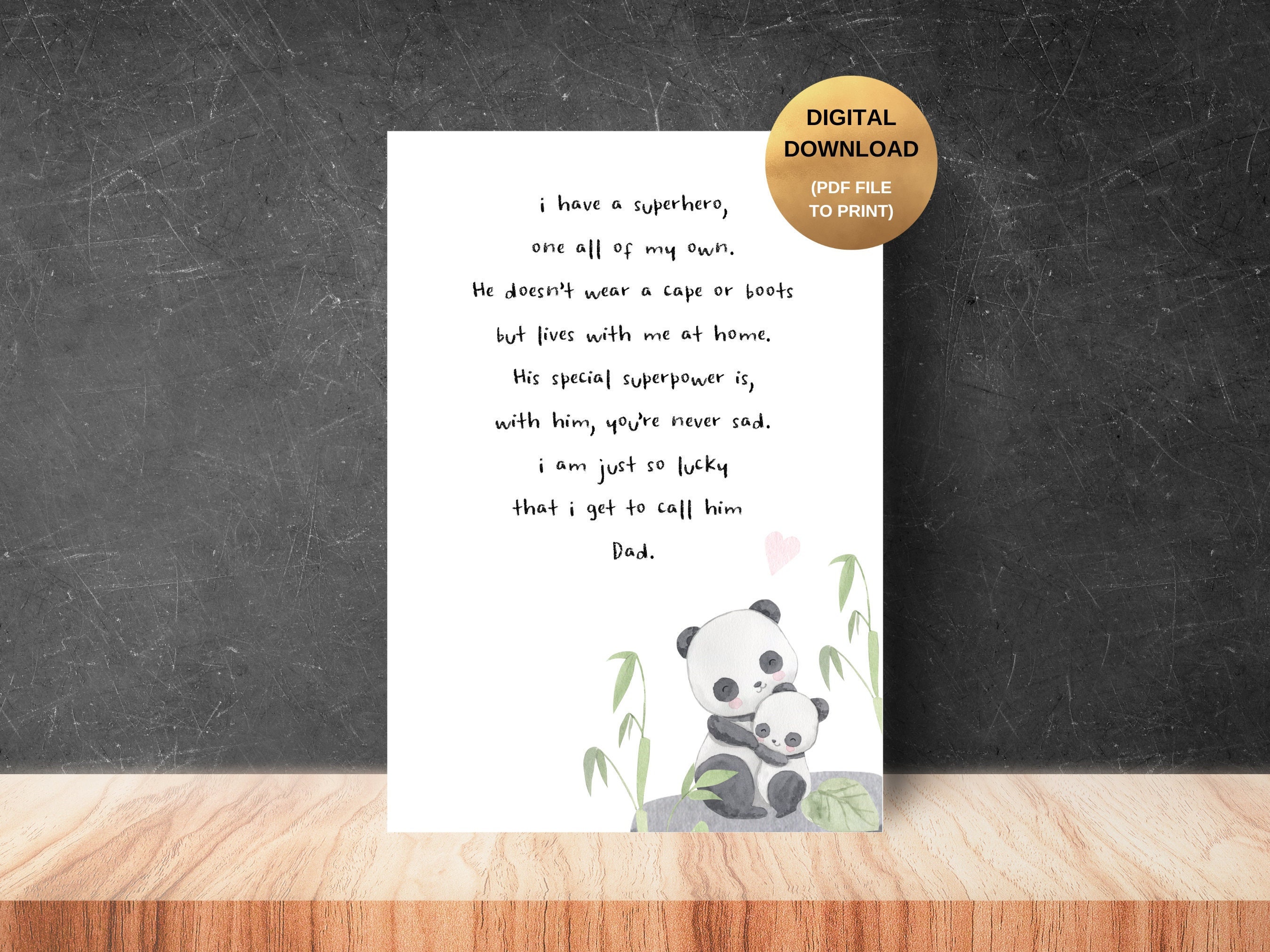 My Superhero Dad - DIGITAL DOWNLOAD - Poem for Dad, Father's Day Gift ...