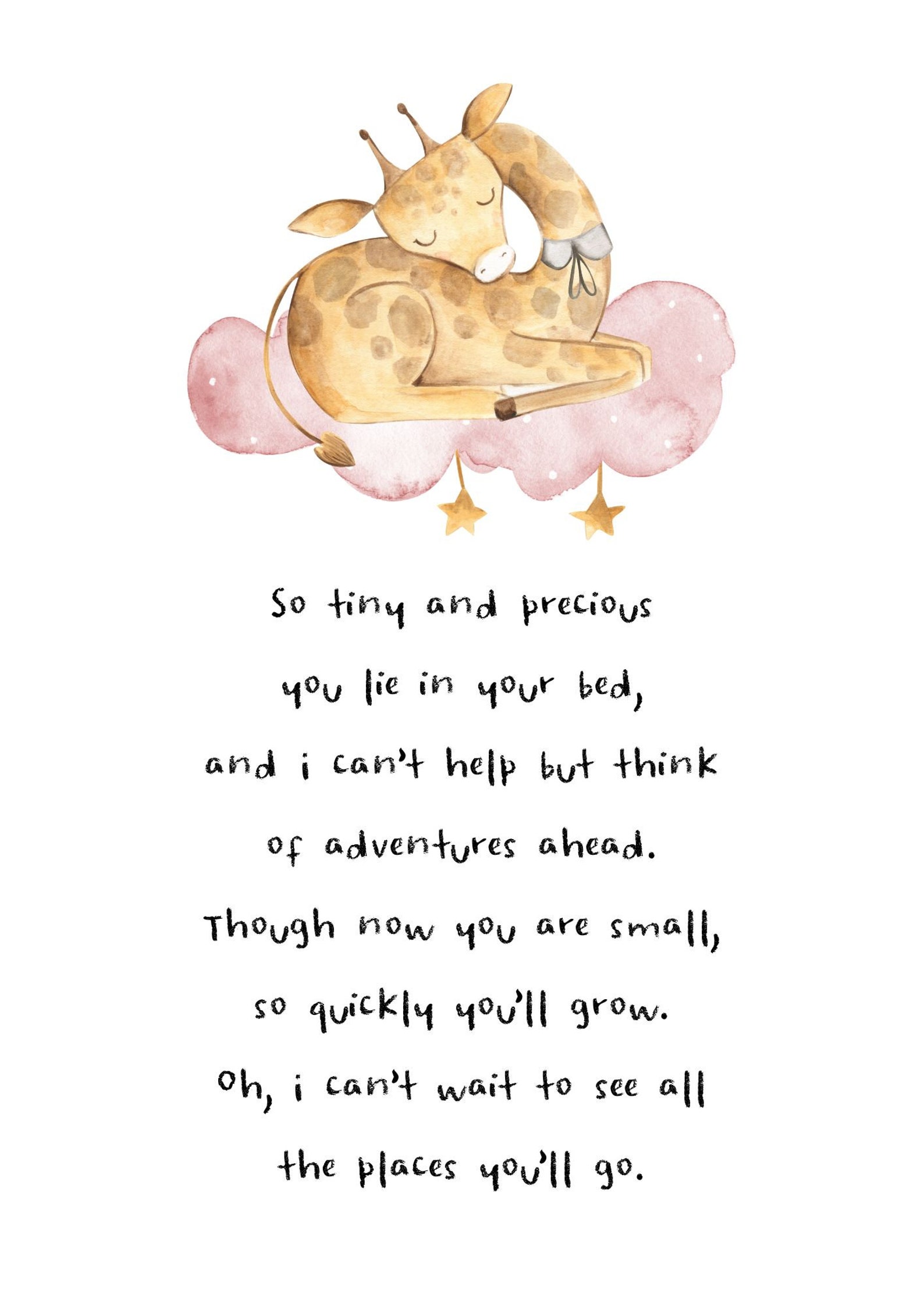 Poem for New Baby - the Places You'll Go - DIGITAL DOWNLOAD - New Baby ...