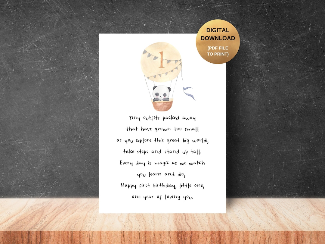 Poem for Baby's First Birthday - One Year of Loving You - DIGITAL ...