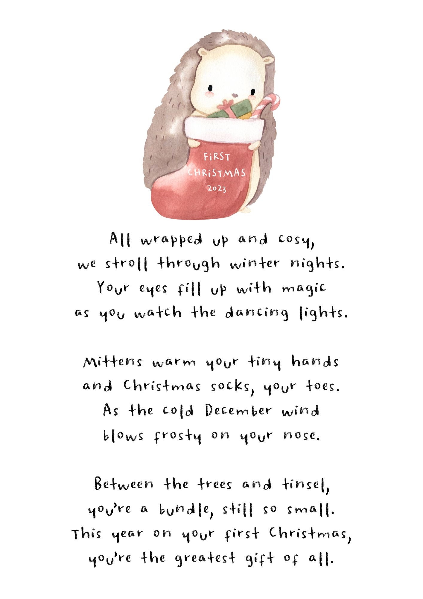 Baby's First Christmas Poem DIGITAL DOWNLOAD Printable Poem, Christmas ...