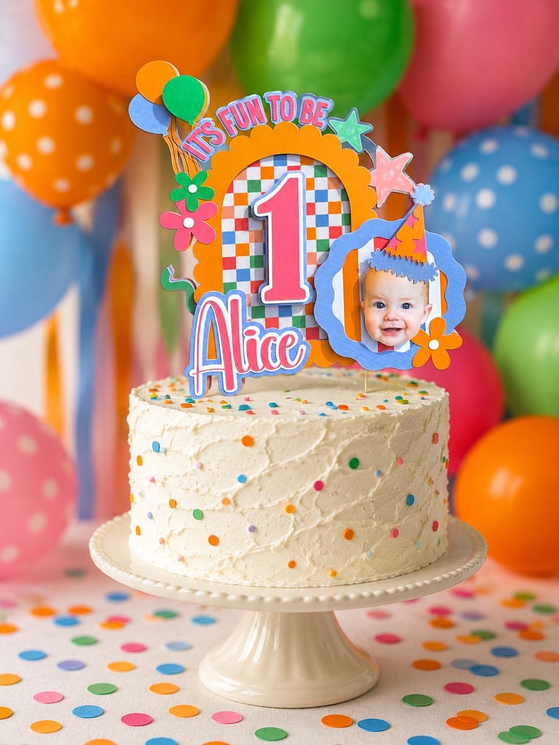 Personalized First Birthday Cake Topper- Customize to Your Color Scheme ...