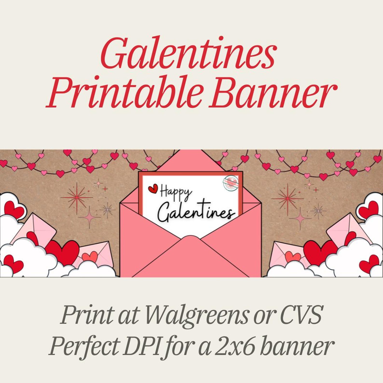 Galentine’s Day Banner PNG – 2x6 Walgreens/cvs Photo Banner – Instant ...