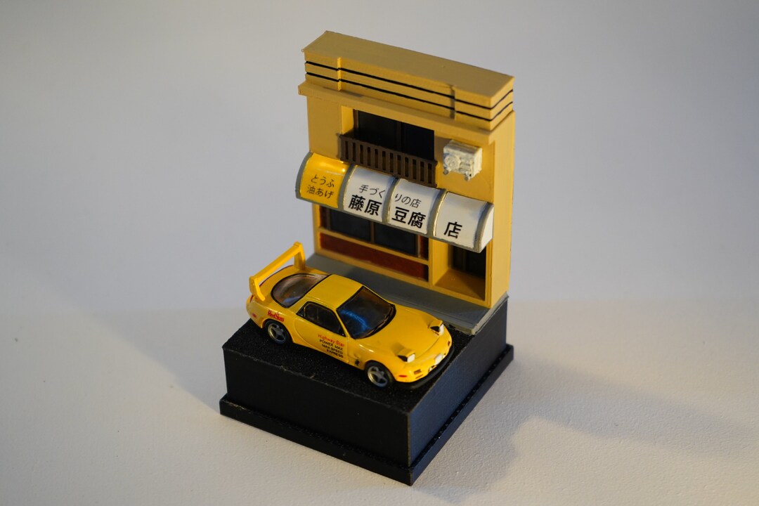 Initial D RX7 Model Car & Diorama Handmade Display Fujiwara Tofu Shop ...