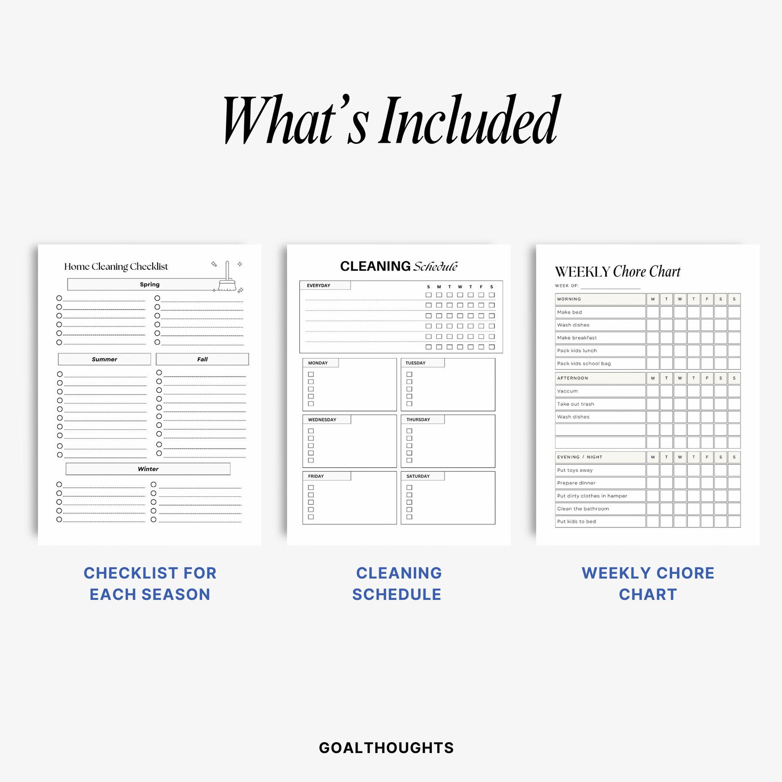 Cleaning Schedule and Checklist Printable Bundle, Mom Planner, ADHD ...