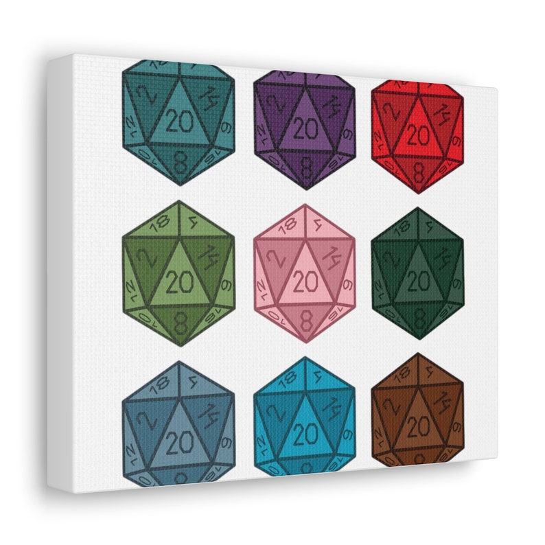 Art of Dnd Dungeon and Dragons 20 Sided Dice Art Canvas - Etsy