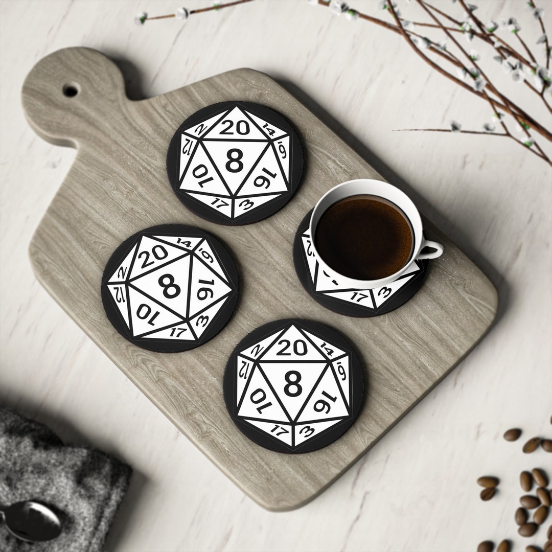 Dnd Drink Coasters, Dnd Cup Coasters, D20 Coasters, Dnd Dm Coaster, Dungeons and Dragons Coaster ...