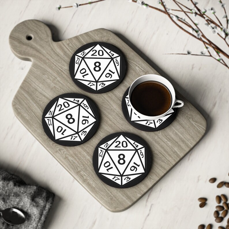 Dnd Drink Coasters, Dnd Cup Coasters, D20 Coasters, Dnd Dm Coaster ...