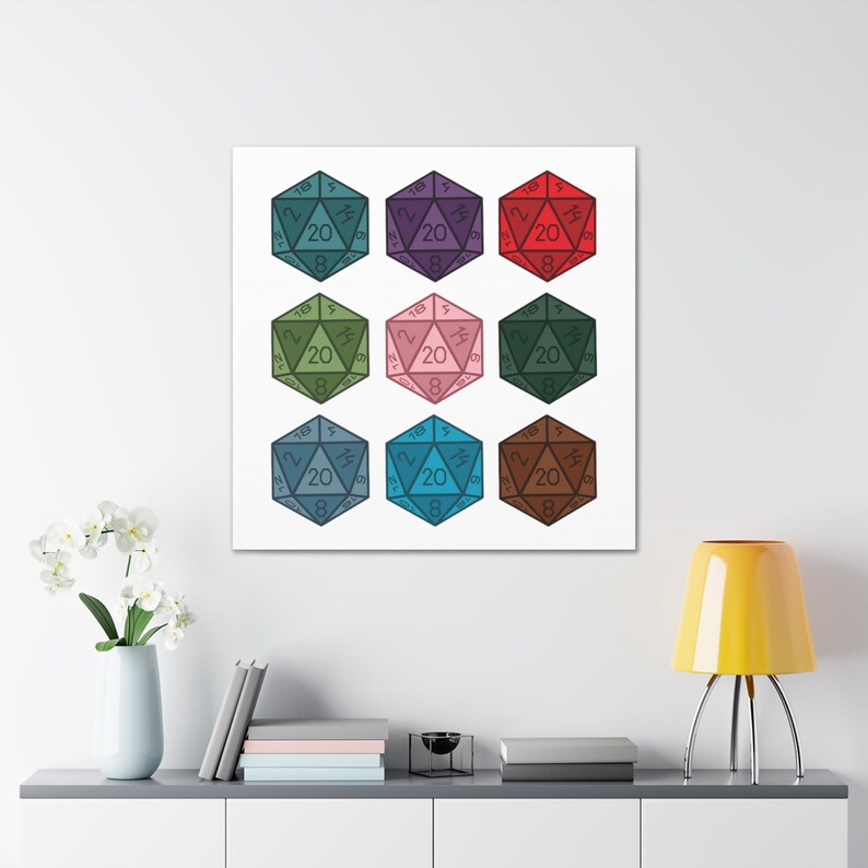Art of Dnd Dungeon and Dragons 20 Sided Dice Art Canvas - Etsy