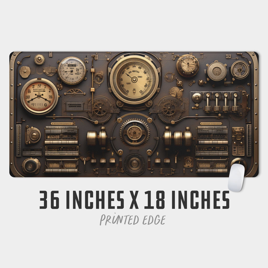 Steampunk Panel Desk Mat Vintage Machine Controls Large Mouse Pad - Etsy