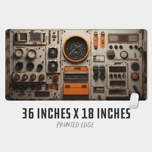 Retro Spacecraft Control Panel Desk Mat - XXL Mousepad for Sci-fi ...