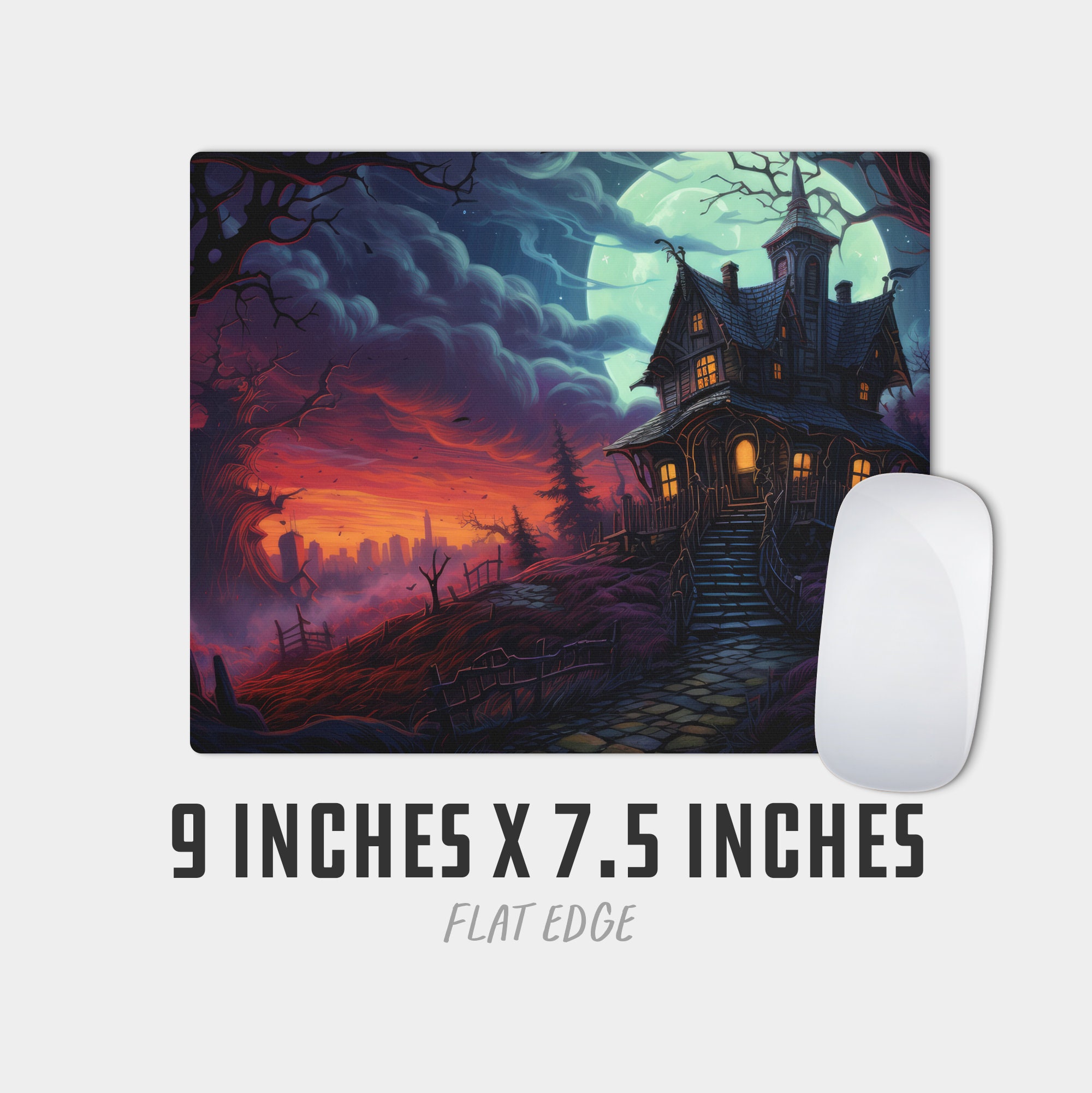 Scary Mansion Desk Mat Haunted Gothic Mousepad for Macabre - Etsy