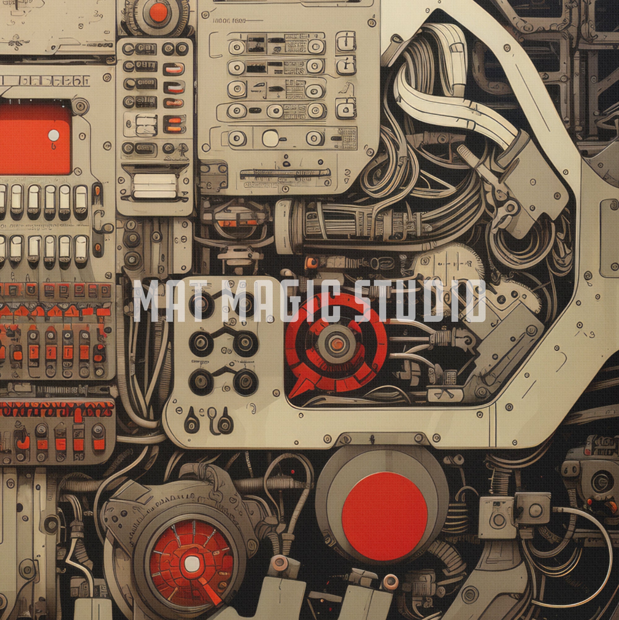 Retro Spaceship Controls Desk Mat - Machine Panel Gamer Pad - Etsy