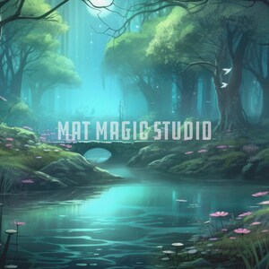 Magical Forest Gamer Pad - Nighttime Desk Mat for Gaming & Mouse ...