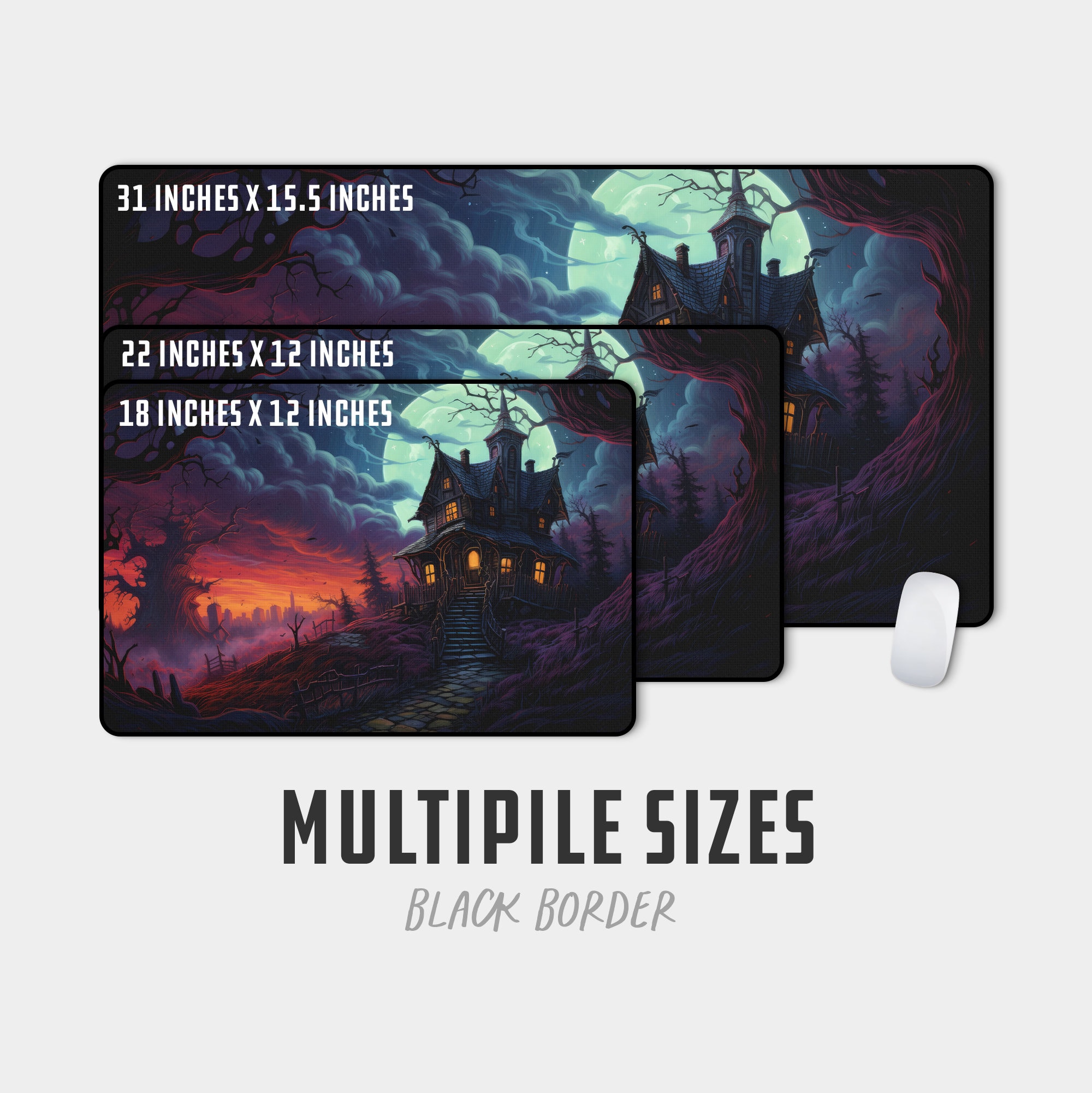 Scary Mansion Desk Mat Haunted Gothic Mousepad for Macabre - Etsy