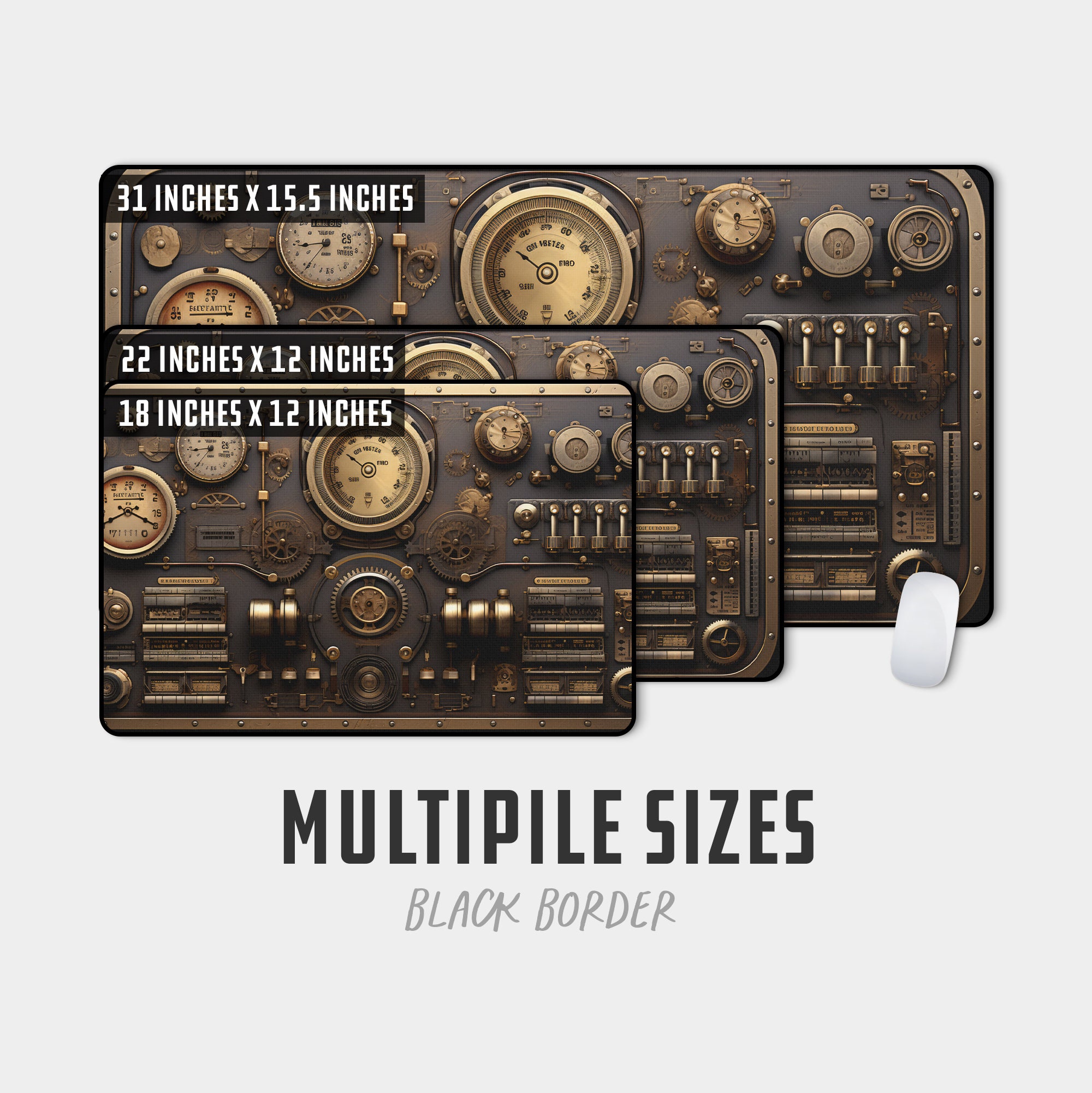 Steampunk Panel Desk Mat Vintage Machine Controls Large Mouse Pad - Etsy