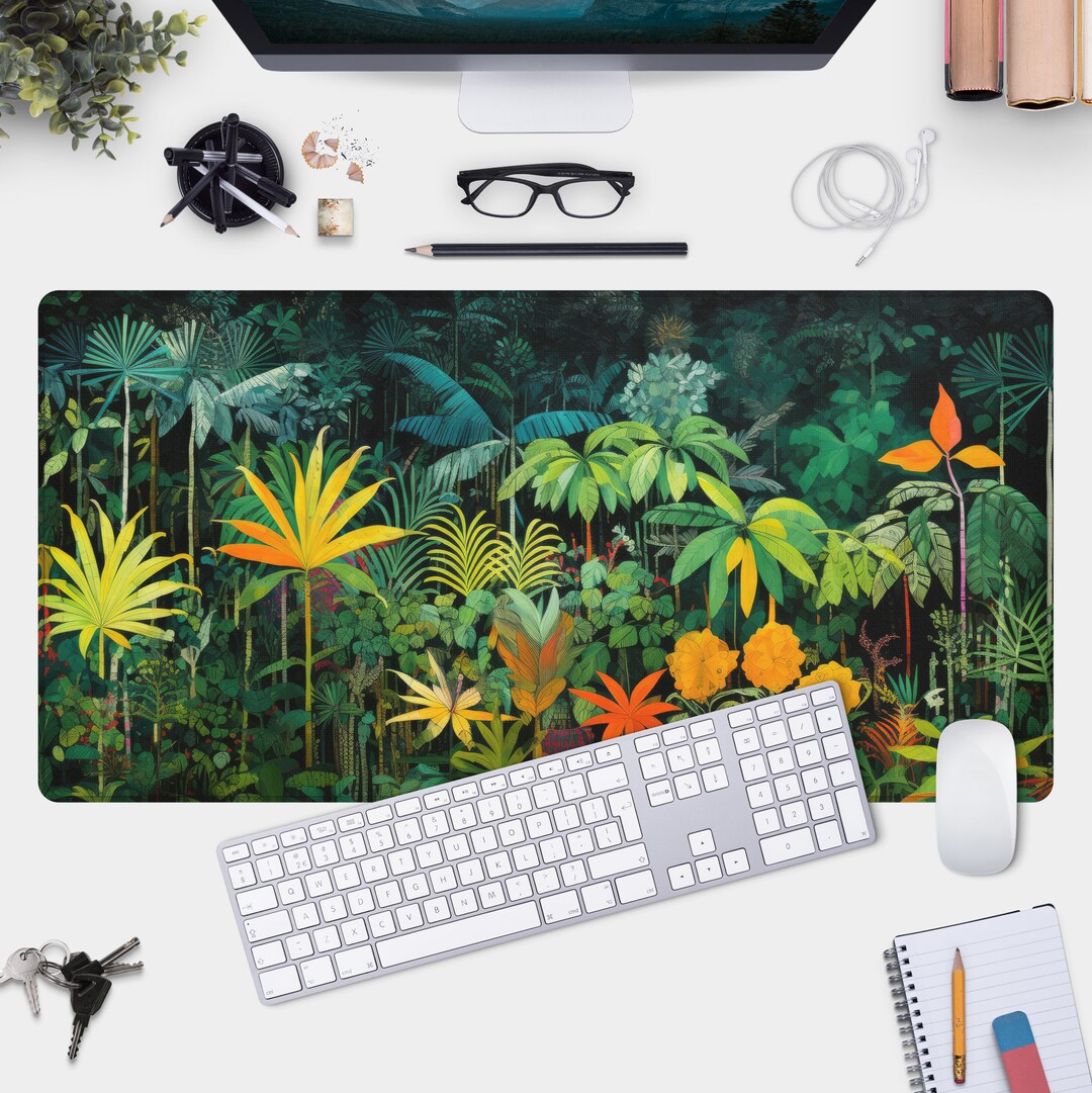 Jungle Desk Mat XL - Tropical Flair for Your Workspace - Cute and Large ...