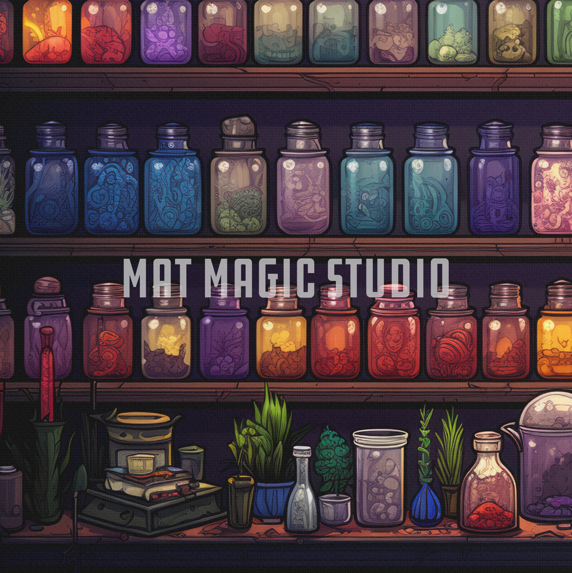 Witchy Potion Desk Mat - Pastel Rainbow Love Spell Jars - XXL Gaming ...