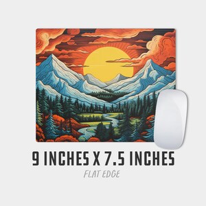 Nature Inspired Desk Mat - Bright Mountain Landscape Gamer Pad & Mouse ...
