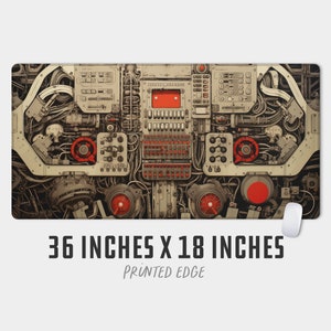 Retro Spaceship Controls Desk Mat - Machine Panel Gamer Pad - Etsy