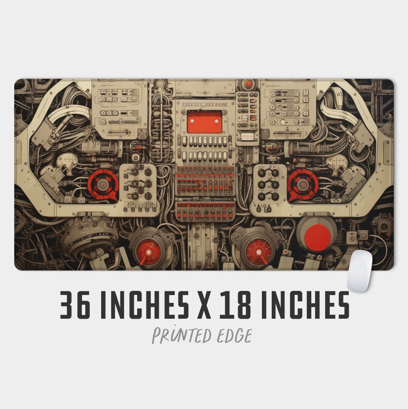 Retro Spaceship Controls Desk Mat - Machine Panel Gamer Pad - Etsy