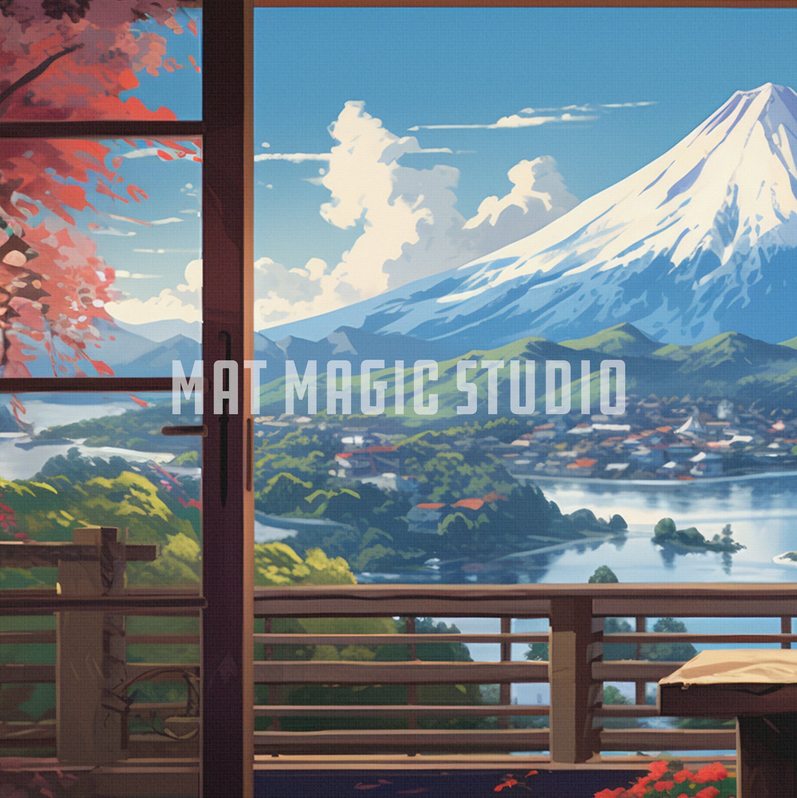 Mount Fuji Desk Mat - Japanese Landscape View Gamer Pad for Home Office ...