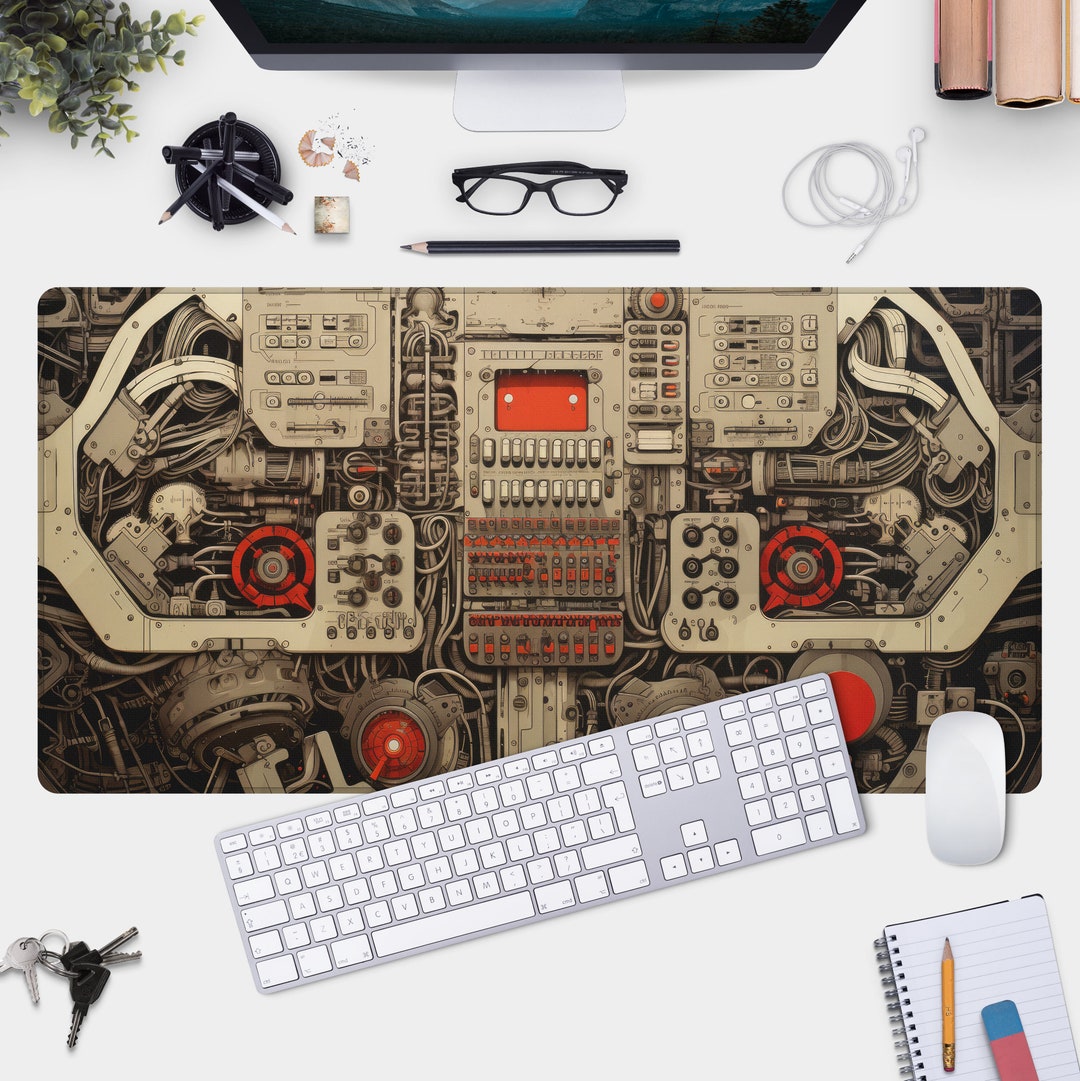 Retro Spaceship Controls Desk Mat - Machine Panel Gamer Pad - Etsy
