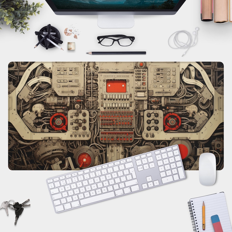 Retro Spaceship Controls Desk Mat - Machine Panel Gamer Pad - Etsy