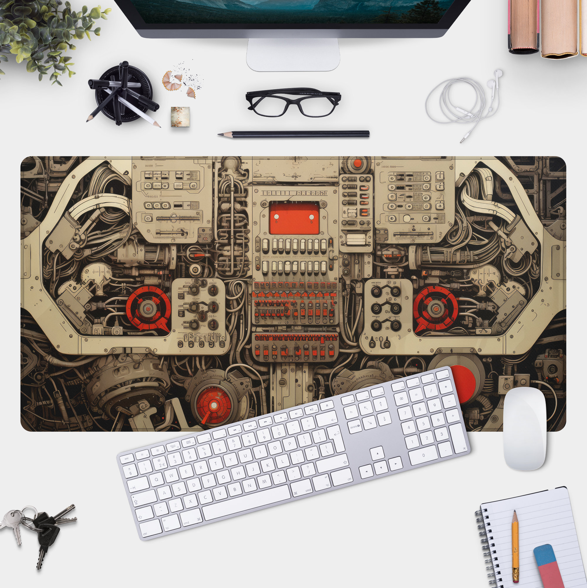 Retro Spaceship Controls Desk Mat - Machine Panel Gamer Pad - Etsy