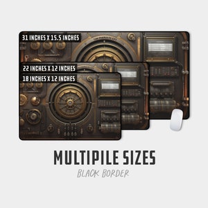 Steampunk Computer Panel Desk Mat | Victorian Era Machine Design Gamer ...