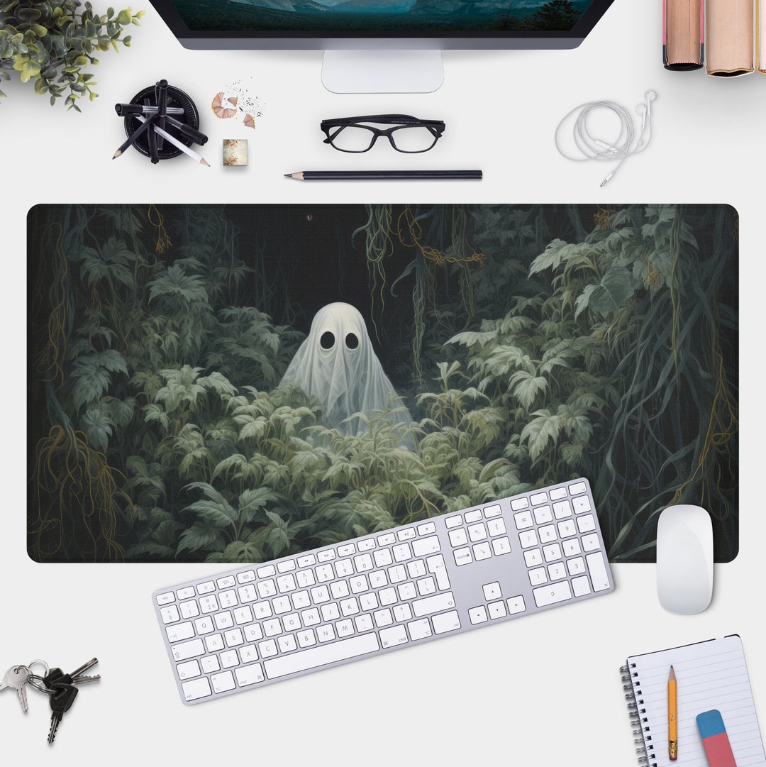 Classic Ghost Desk Mat - Gamer Pad and Mouse Pad for Spooky Vibes in ...