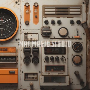 Retro Spacecraft Control Panel Desk Mat - XXL Mousepad for Sci-fi ...