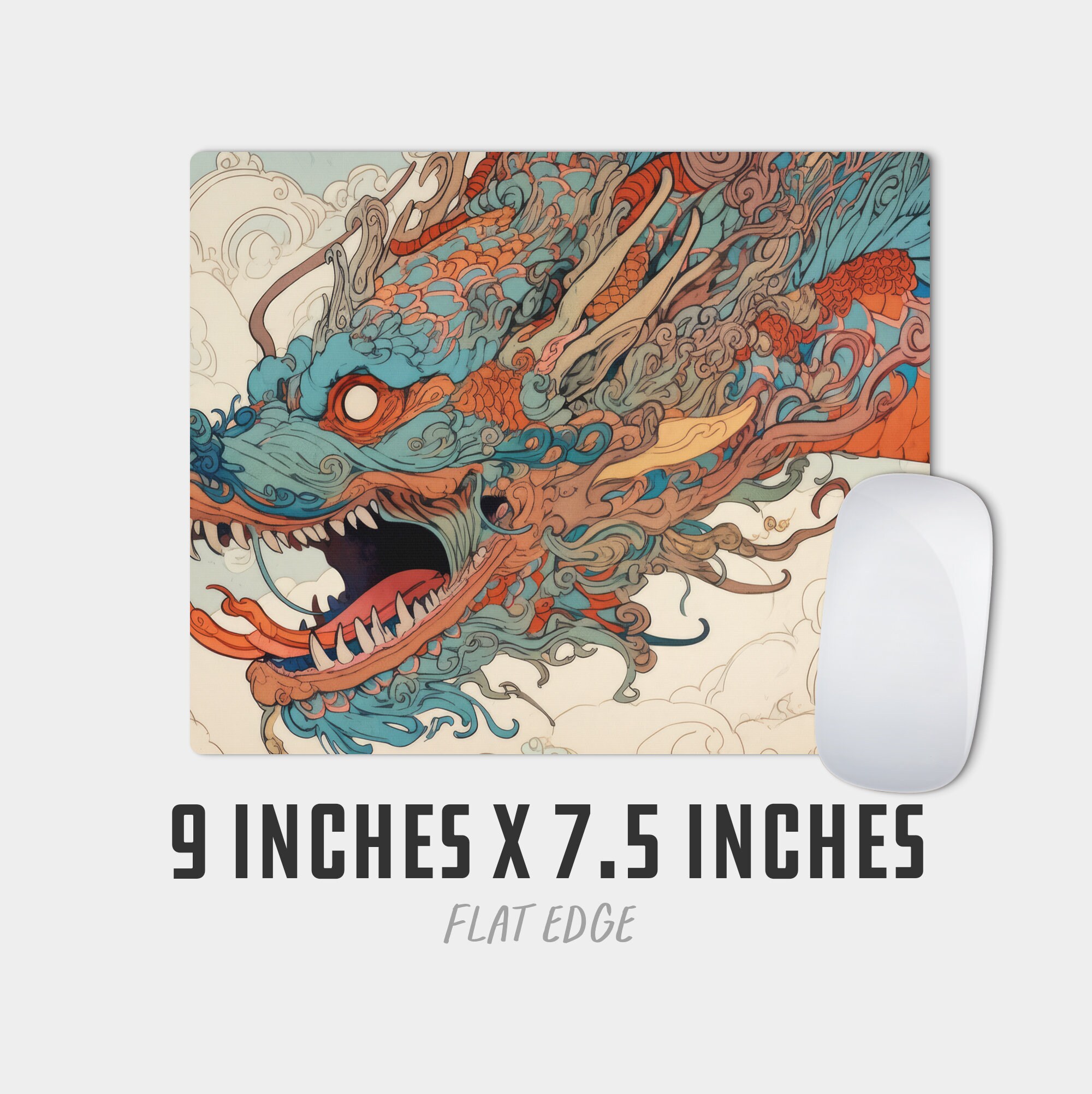 Japanese Dragon Desk Mat Classic Dragon Illustration Game Pad - Etsy