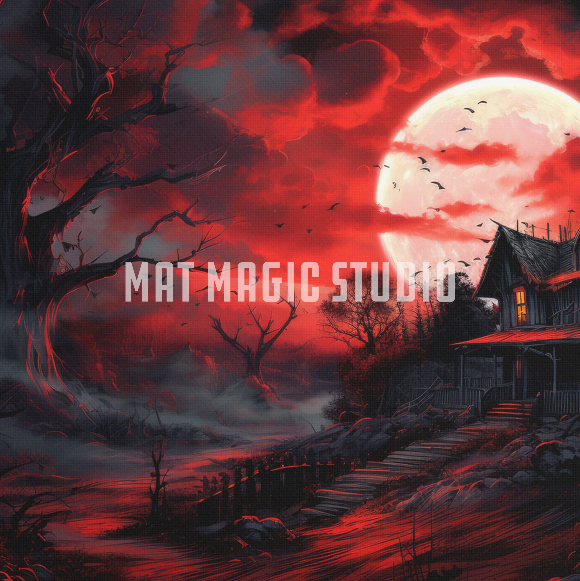 Dark Gothic Haunted House Desk Mat - Mouse Pad for Gamers, Spooky Home ...