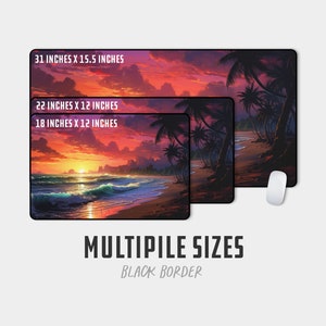 Tropical Beach Desk Mat - Gaming Pad and Mousepad With Scenic Landscape ...