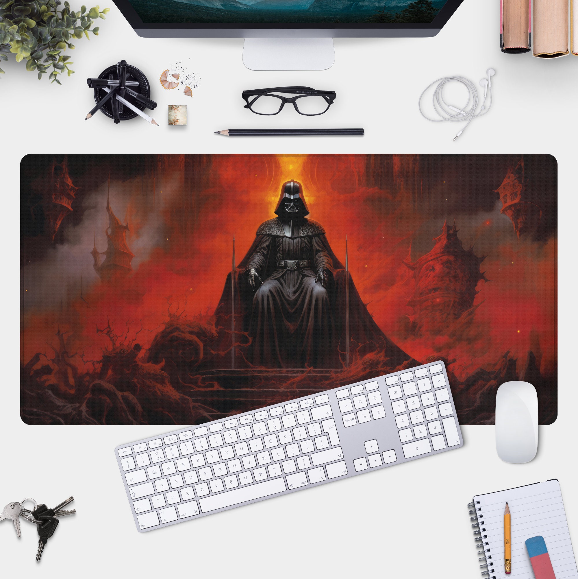 Darth Vader Desk Mat Star Wars Inspired Gamer Pad and Mouse Pad Etsy