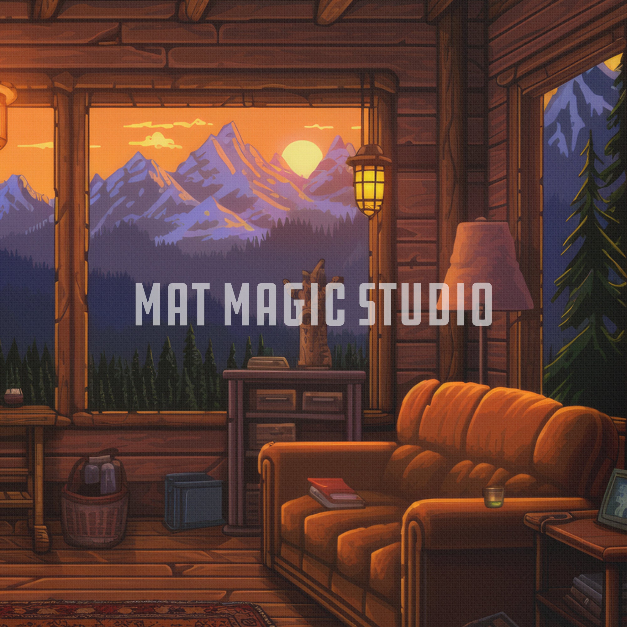 Cozy Cabin Desk Mat Retro Game Style Gamer Pad, Pixel Art Design - Etsy
