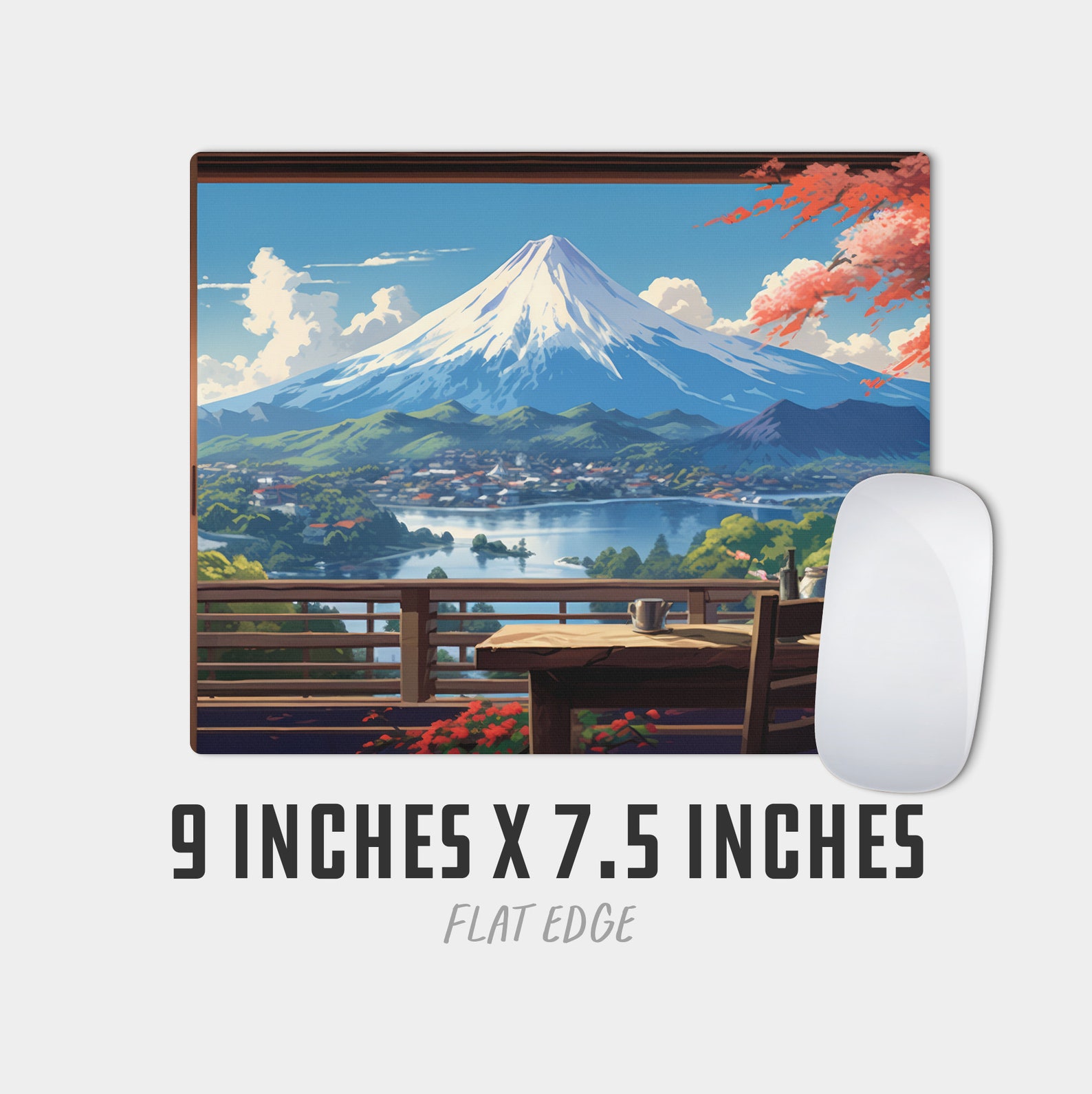 Mount Fuji Desk Mat - Japanese Landscape View Gamer Pad for Home Office ...