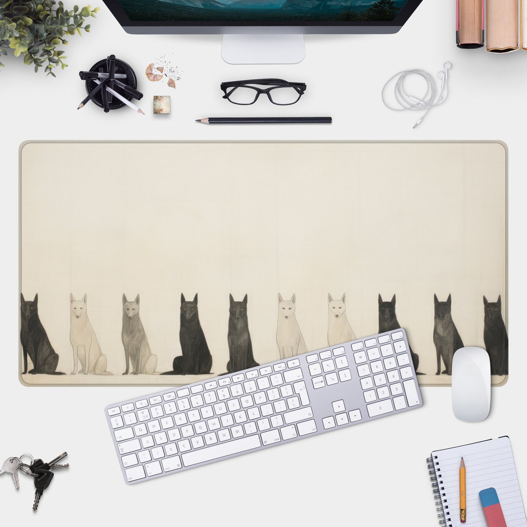Minimal Wolf XL Mouse Pad - Designer Aesthetic Desk Mat & Gamer Pad ...