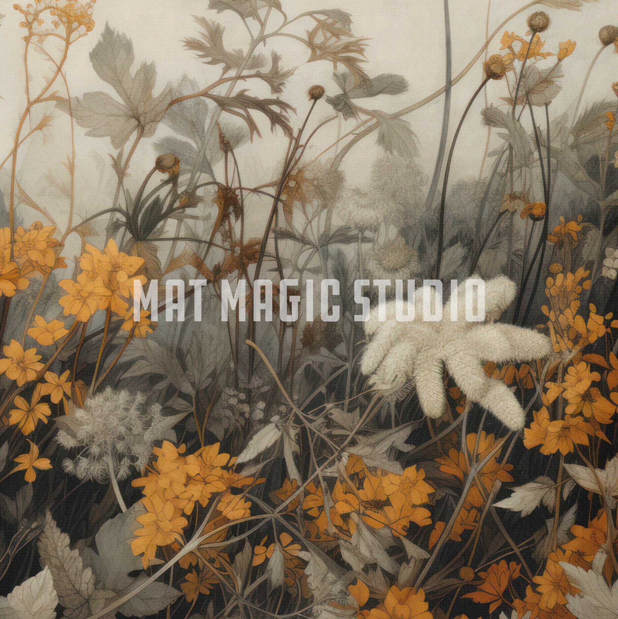 Muted Wild Flowers Desk Mat Gaming Mouse Pad With Nature Landscape ...