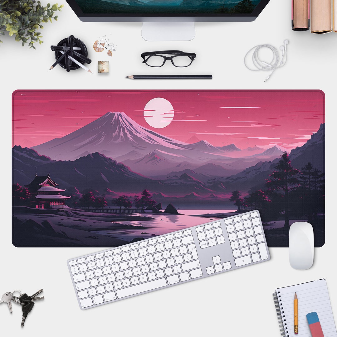 Japanese Mountain Desk Mat | Minka Mountain Design | Sakura Blossom ...